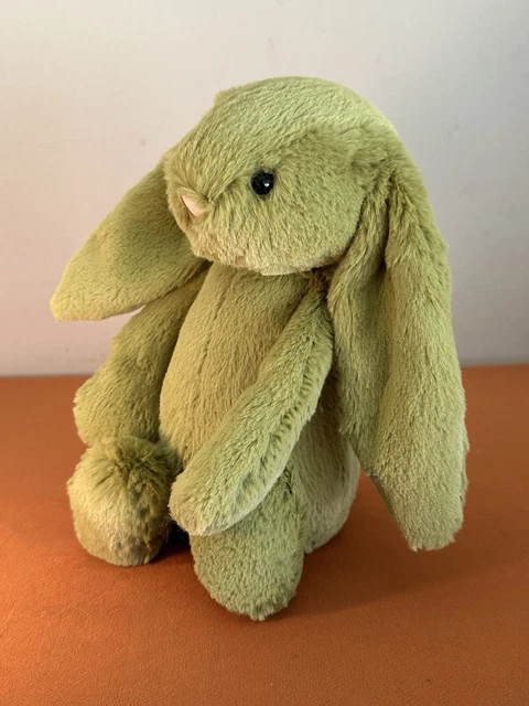 JELLYCAT MEDIUM BASHFUL Moss Bunny NWOT Retired Rare Soft Toy Green ...