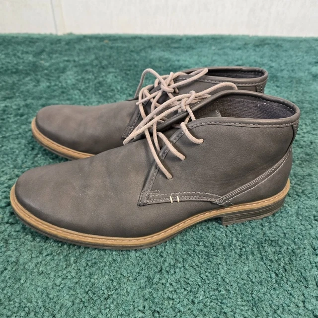 VARESE MEN'S 10 Gobi II Chukka Boots Gray Faux Leather Lace Up GQ ...