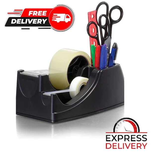 OFFICEMATE HEAVY DUTY Weighted 2-in-1 Tape Dispenser, Recycled,Black ...