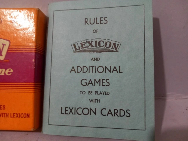 VINTAGE LEXICON CARD Game By John Waddington Ltd. The Wonder Game ...