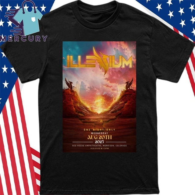 ILLENIUM RED ROCKS Amphitheatre Aug 20th 2025 Post Shirt £17.90 ...