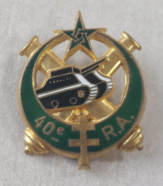 ANCIENNE INSIGNE, 40ÈME régiment RA Régiment d'Artillerie, Mardini EUR ...