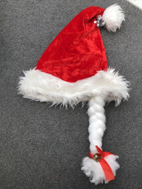 ADULT LADIES CHRISTMAS Miss Santa Hat With Plait. And Bobble & Bell £4. ...