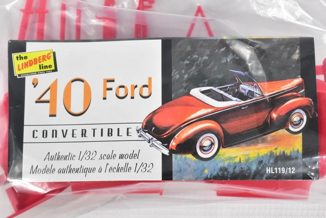NO BOX/INSTRUCTIONS- LINDBERG Line Model Kit Hl119 1:32 '40 Ford ...