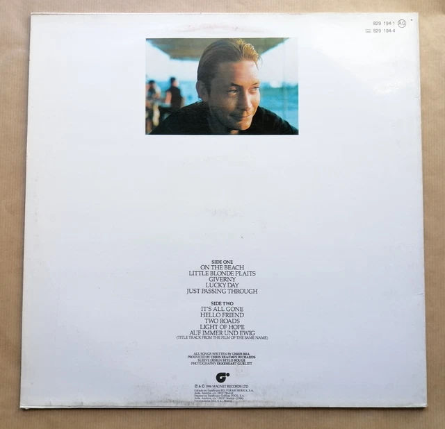 CHRIS REA : On The Beach LP 33T 1986 Spain MAGNET 829194-1 (VG+/VG+ ...