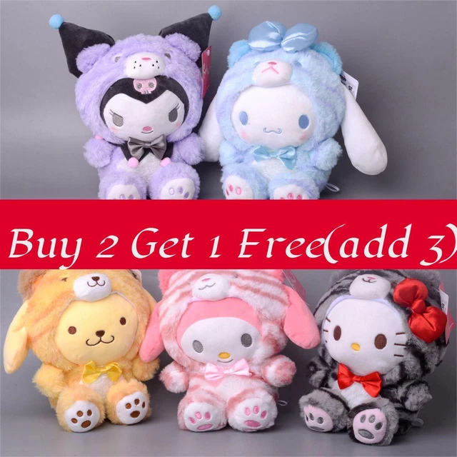 FLUFFY MY MELODY Cinnamoroll Kuromi Sanrio Plush Toy Doll Gift Stuffed Toys £7.36 - PicClick UK