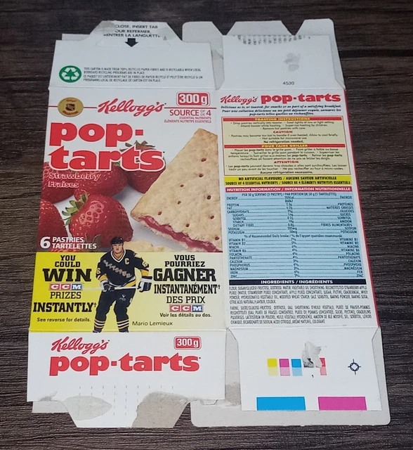 MARIO LEMIEUX 1995 Kelloggs Pop Tarts Strawberry Canada Box Pittsburgh ...