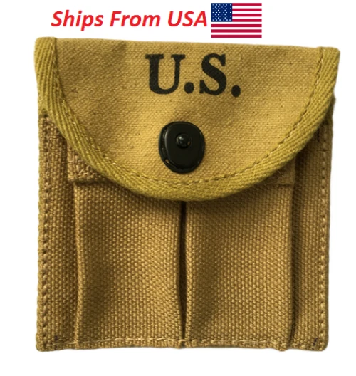U.S WW2 M1 Carabine Buttstock Magazine Pouch WWII Ammo Cartridge Pouch ...