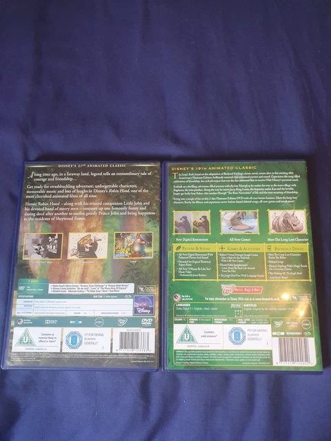 THE JUNGLE BOOK And Robin Hood (Disney Bundle) DVDs Royal Mail Postage ...