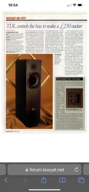 TDL RTL 2 Reflex Transmission Line Loudspeakers RTL2 Black Ash Finish £ ...