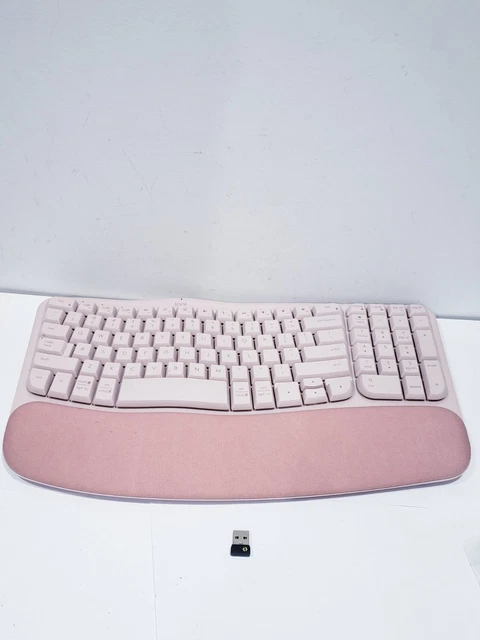 LOGITECH YR0096 WAVE Keys Ergonomic Wireless Keyboard With USB Receiver ...