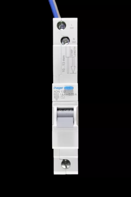 HAGER 32 AMP CURVE B 6kA 30mA RCBO TYPE AC ADN132 106364 £19.81 - PicClick UK
