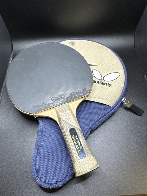 VINTAGE BUTTERFLY TABLE Tennis Racket Wakaba D-13 Red Black Rubber w ...