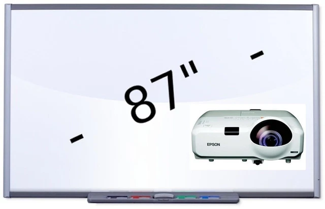 87& SB685 INTERACTIVE Smart Board & Epson Short Throw Projector Package ...