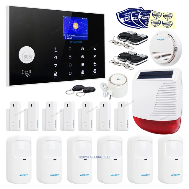 HOMSECUR WIRELESS&WIRED 4G/3G/GSM WIFI Home House Alarm System+6*PIR ...
