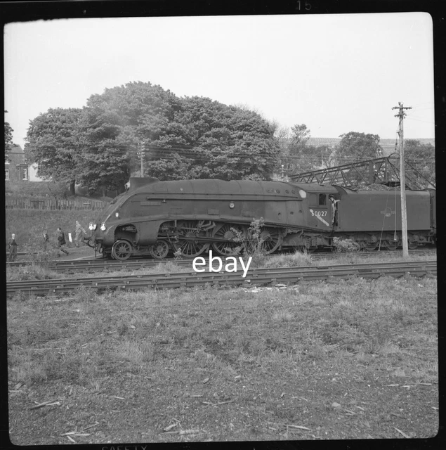 ORIGINAL LARGER NEGATIVE OF BR LNER STEAM LOCO 60027 AT RICCARTON on 5 ...