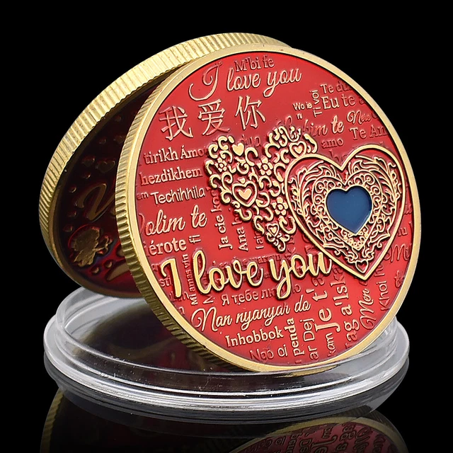 I LOVE YOU Gold Coin Romanticism Commemorative Medal Forever Love ...