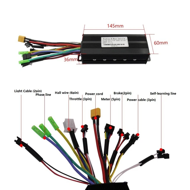 CONTROLLER ONDA SENO Professionale con LCD UKC1 per Bici Elettrica 24 ...