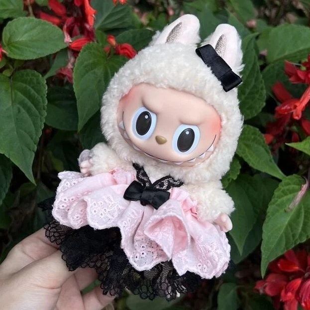 POP MART LABUBU The Monsters Plush DIY Mini Black and Pink Princess ...
