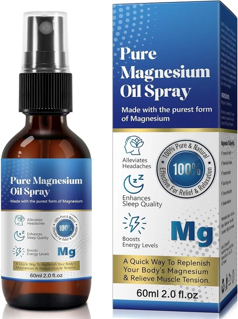 PURE MAGNESIUM OIL Spray,100% Pure & Natural Magnesium Oil Spray For ...
