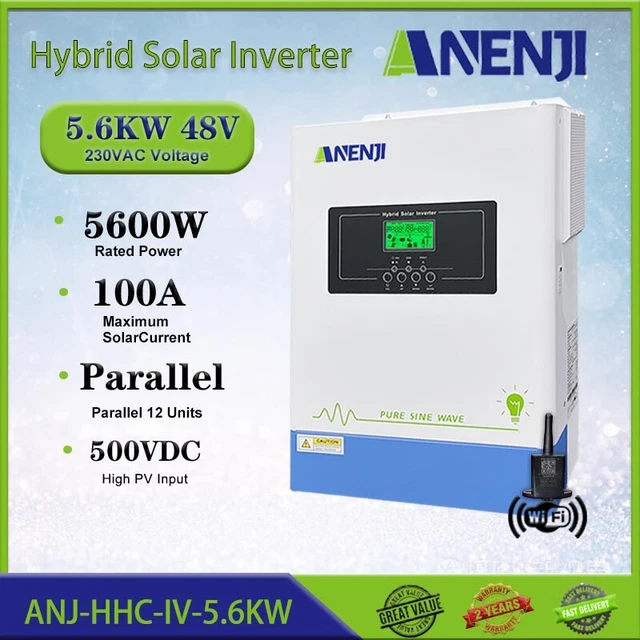 Mppt 5600w Hybrid Solar Inverter On Grid Off Grid 100a 230vac 48vdc