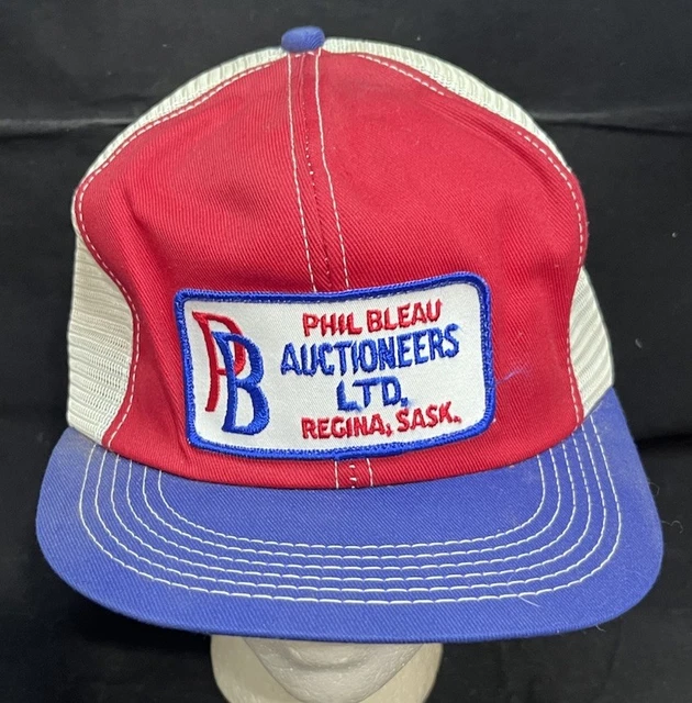 VTG PHIL BLEAU Auctioneers LTD Mesh Trucker Snapback Hat Patch Logo K ...