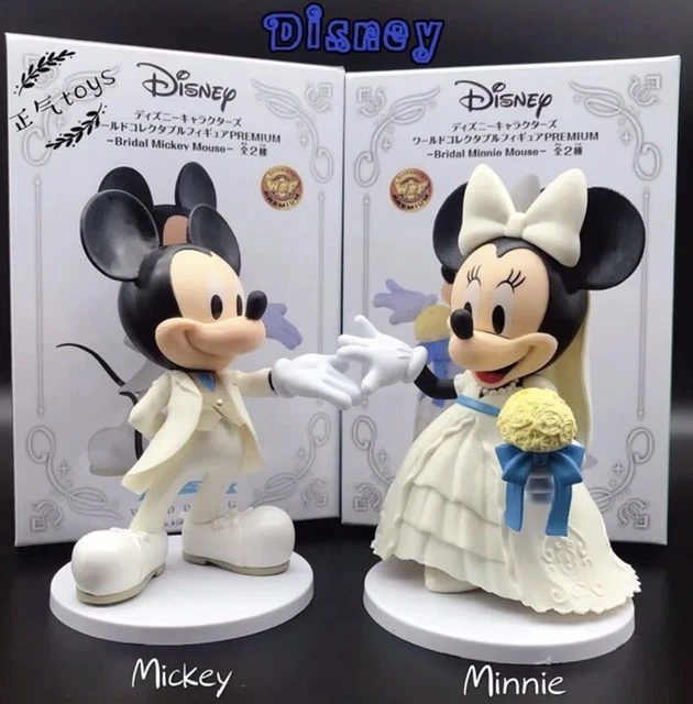 MICKEY MOUSE MINNIE Mouse bride & groom Disney wedding 12cm Figures 🇬🇧 ...