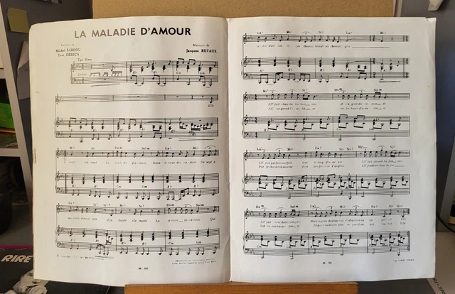 PARTITION MICHEL SARDOU " La Maladie D'amour " A.R.T Music France 1973 ...