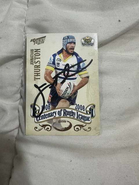 SIGNED JOHNATHAN THURSTON North Queensland Cowboys 2008 NRL Centenary ...
