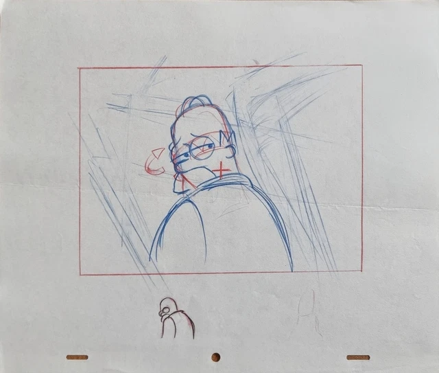 SIMPSONS TV SHOW Original Cartoon Animation Art Cel Drawing Homer ...
