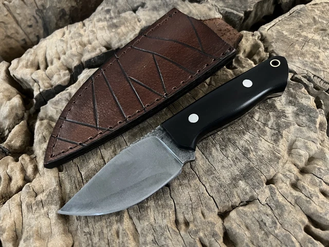 CUSTOM MINI BUSHCRAFT Knife With Sheath, Fixed Blade Hunting Skinning ...