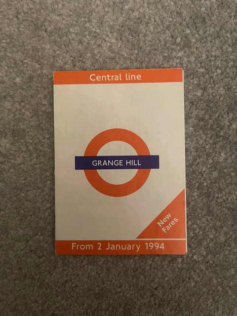 LONDON UNDERGROUND TUBE Map JANUARY 1994 Grange Hill station tube guide ...