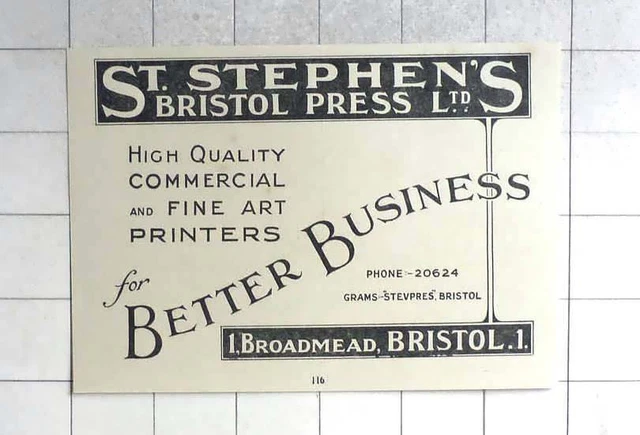 1948 ST STEPHEN'S, Bristol Press Ltd Broadmead EUR 7,03 - PicClick FR
