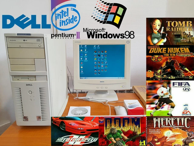 VINTAGE GAMING DELL DIMENSION XPS Computer 233Mhz, 96MB, Windows 98, MS ...