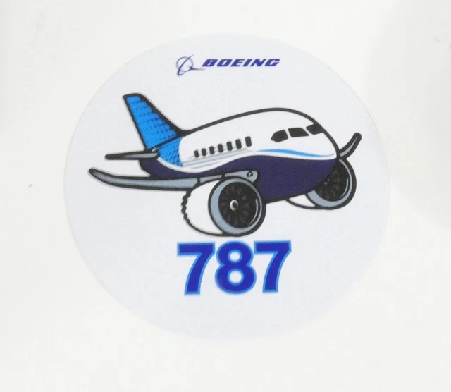 BOEING 787 PUDGY- 3" round vinyl sticker NOS Airlines Aviation Jets $4. ...