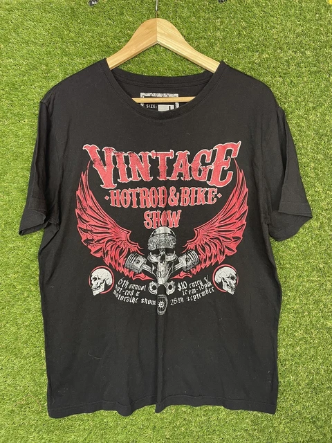 VINTAGE HOTROD AND Bike Show T Shirt Black Size Large Mens Motorcycle ...