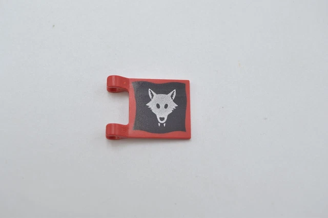 LEGO BANDIERA CON Lupo Rossa Rossa Rossa 2x2 Quadrata con Modello ...