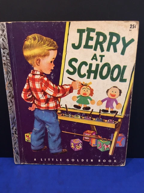 VINTAGE JERRY AT SCHOOL ~Little Golden Book~#94, 1950 D" printing good ...