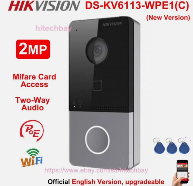 HIKVISION DS-KV6113-WPE1(C) DOOR Station 2MP IP Video Intercom Doorbell ...