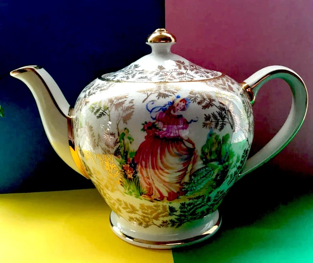 VINTAGE C 1950’S Sadler Pottery Tea Set Teapot & Lid, 2 pints Pink Lady ...