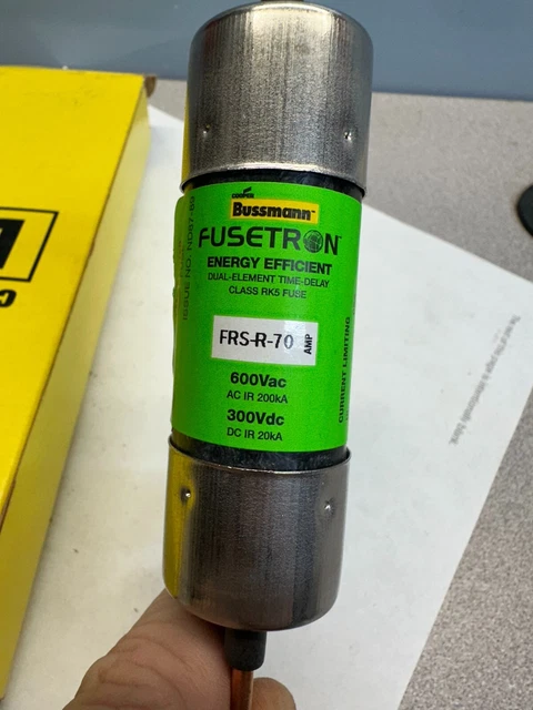 BUSSMANN FUSETRON FRS-R-70 Fuse 70A 600VAC Time Delay Dual Element (LOT ...