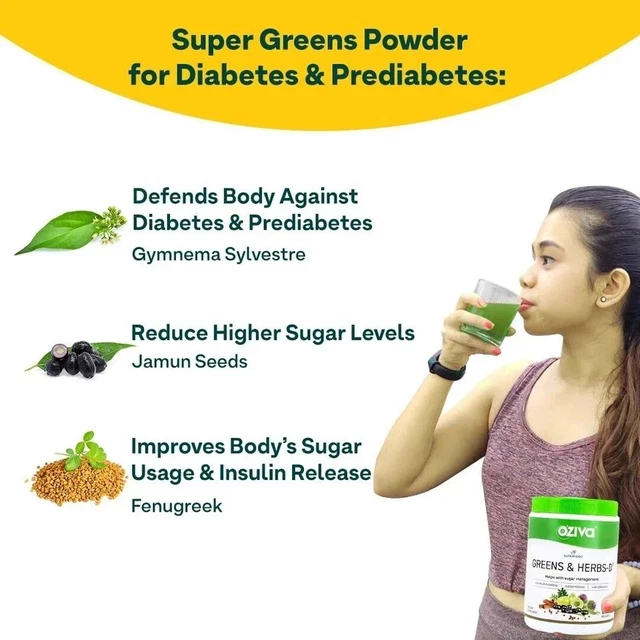 OZIVA SUPERFOOD GREENS & Herbs for Sugar Control 250 gm £34.43 ...