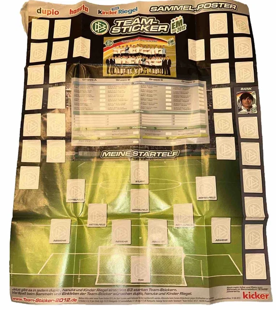 DUPLO + HANUTA Sticker-Sammel-Poster unser Team EM 2012 Fußball Ferrero ...