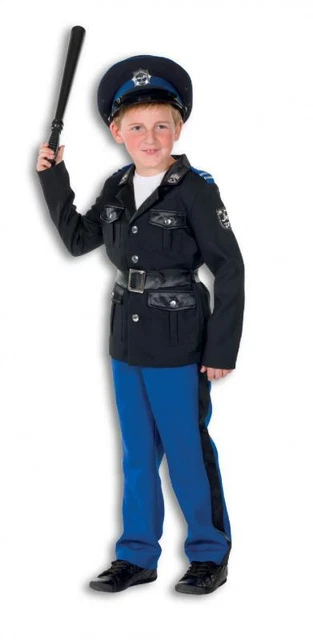 POLIZIST POLIZEI POLICE Cop FBI CIA Kostüm Uniform Anzug Mütze Hut ...