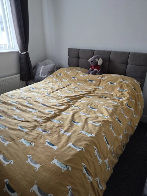 DOUBLE DIVAN BED, Headboard and Mattress In Grey With 2 Draws In Base £ ...