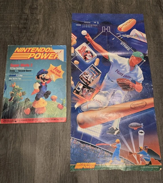 NINTENDO POWER #1 First Issue July/August 1988 With Bases Loaded POSTER ...