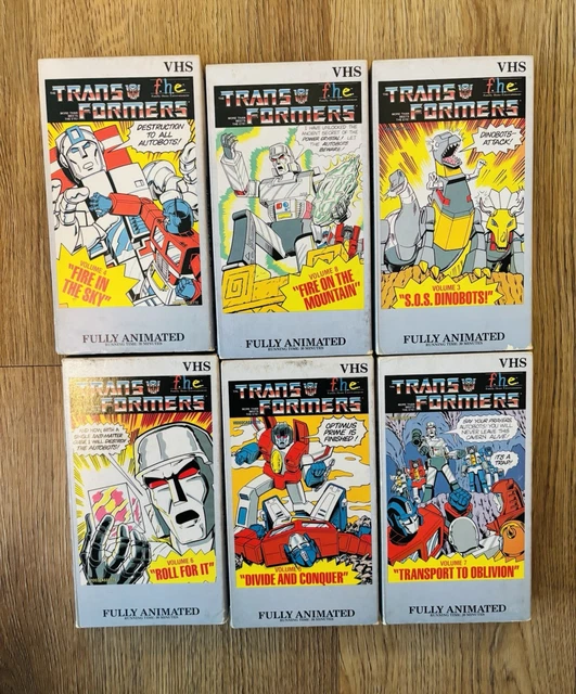 TRANSFORMERS VHS TAPE Lot Vol 3, 4, 5, 6, 7, 8 FHE Vintage G1 Silver ...