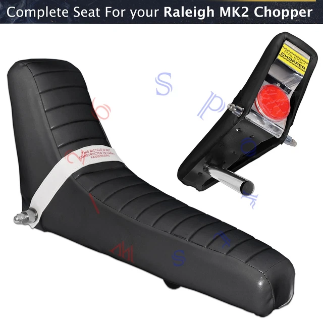 RALEIGH CHOPPER MK2 Seat Saddle With Back Plate Seat Post Cover ...