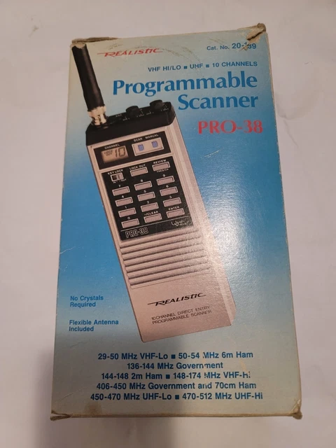 REALISTIC VHF HI/LO 10 Channel Programmable Handheld Scanner Pro-38 W ...