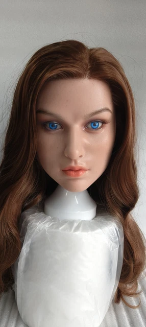 Silicone Sex Doll Head Full Implanted Hairs Adult Love Toys Heads For